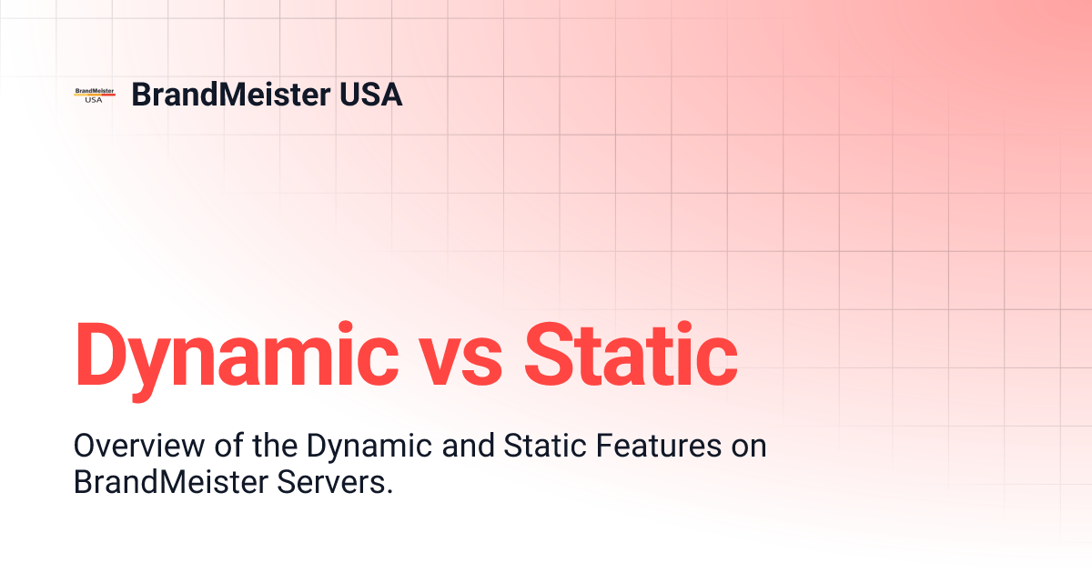 Dynamic vs Static | BrandMeister USA