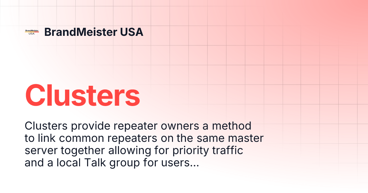 Clusters | BrandMeister USA