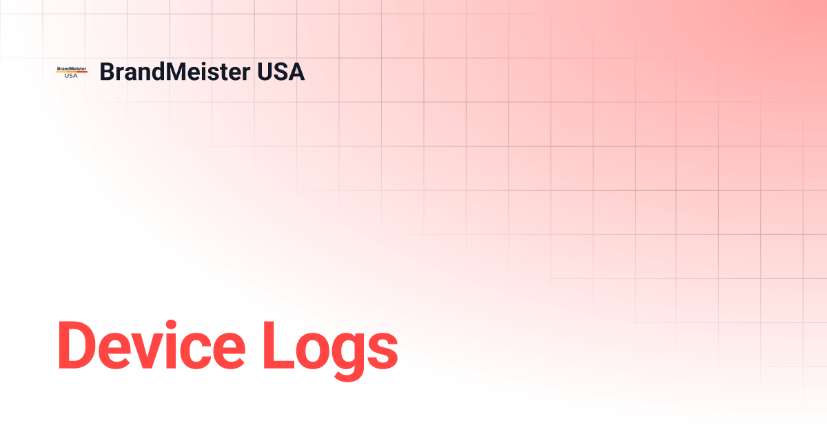 Device Logs | BrandMeister USA